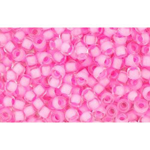 969 - Toho beads 11/0 crystal/neon carnation lined