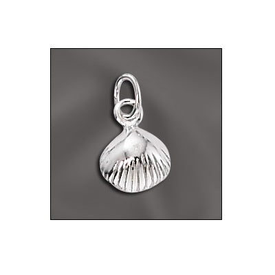 Sterling silver shell charm 10x7mm